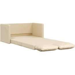 vidaXL - Bodensofa mit Schlaffunktion Creme 112x174x55 cm Stoff