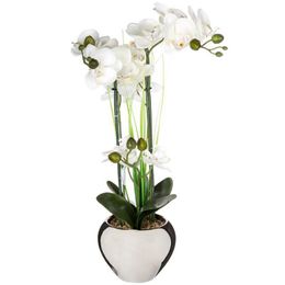 Künstliche Orchidee - Keramikvase silber - H53 cm Atmosphera Créateur D'intérieur