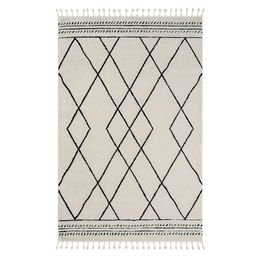 MyFlair Teppich Moroccan Comfort, 200 cm x 290 cm, Farbe weiß, rechteckig, Florhöhe 19mm