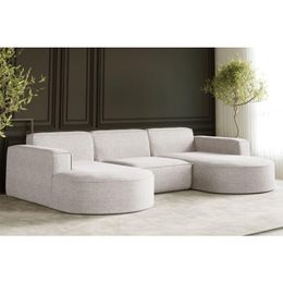 Kaiser Ecksofa, Sofa U form, Couch U form MODENA U STUDIO stoff Neve Beige