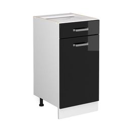 Unterschrank R-Line, Schwarz Hochglanz, 40 cm mit Schublade, ohne Arbeitsplatte, VICCO