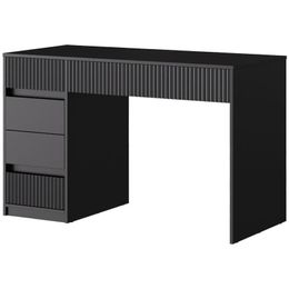 Schreibtisch Omira, Schwarz, 120 x 55 cm mit 5 Schubladen, VICCO