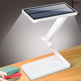 Aiperq - Solar-Schreibtischlampe, Solar-/USB-Schreibtischlampe, Leseleuchte mit 4 LEDs, tragbar, wiederaufladbar, Schwanenhals, flexible