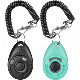 2er-Pack Clicker für Hunde, Clicker für Hunde mit Gummiband und großem Knopf, Trainings-Clicker, professioneller Hunde-Trainings-Clicker für Katze,