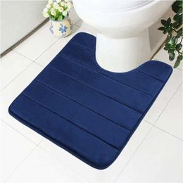 50 x 60 cm Badematte aus Memory-Schaum – rutschfeste Unterseite – weich – wasserabsorbierend – für Toilette und Badezimmer, Memory-Schaum, Marineblau