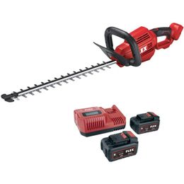 Flex Heckenschere GHT 55 18.0-EC & Akku Starter-Set P-Set 55 R, 2x 5,0 Ah/ 18 V + Ladegerät