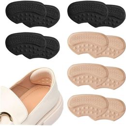 Ahlsen Paar Fersenschutz-Schwamm-Schuhkissen, rutschfeste selbstklebende Einlegesohlen, erhältlich für Männer und Frauen (3 Beige + 3 Schwarz)