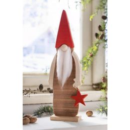 Dekofigur Wichtel "Tomte" aus recyceltem Holz, 43 cm hoch, Weihnachtswichtel, Weihnachtsdeko