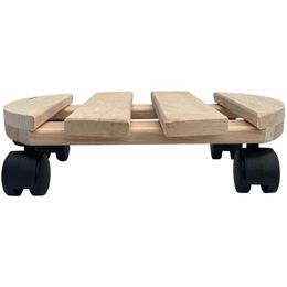 Expo-Börse 1x Rolluntersetzer rund Pflanzenroller 30x30 cm - max. 120 kg Traglast - aus Buchenholz - Stabil & robust - Für Pflanztöpfe, Möbel & schwere