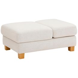 Polsterhocker Home Affaire "Dundee", beige (creme), B:75cm H:46cm T:109cm, Struktur fein (100% Polyester), Hocker, Polsterhocker, mit Klappfunktion - wie ein Sessel nutzbar