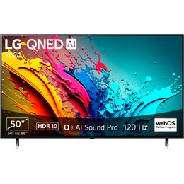 LG QNED-Fernseher, E (A-G), Fernseher, schwarz, 50