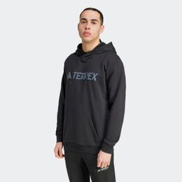 Kapuzensweatshirt adidas terrex "MT L LOGO HD", Herren, Gr. L, schwarz, Obermaterial: 70% Baumwolle, 30% Polyester, sportlich, Sweatshirts