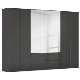 Drehtürenschrank Rauch "Kleiderschrank Schrank Garderobe AGORDO mit Dekor- oder Hochglanzfront", grau (graumetallic, hochglanz effektgrau), B:315cm H:229cm T:54cm, Holzwerkstoff, Schränke, mit Außenschubkästen, in 6 Breiten und 2 Höhen MADE IN GERMANY