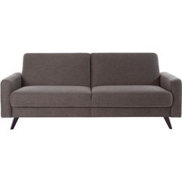 3-Sitzer exxpo - SOFA FASHION "Samso, elegant und bequem, toller Sitzkomfort, Schlafsofa", grau (grau melange), B:222cm H:89cm T:93cm, Sofas, Kippcouch, inklusive Bettfunktion und Bettkasten, Komfortsitzh&ouml;he 49cm