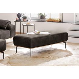 Polsterhocker W.Schillig "run", grau (antracite s37), B:150cm H:46cm T:60cm, Stoff S37 (100% Polyester);ROHLEDER Chenille-Flachgewebe Q2 W77 (68% Polyacryl, 32% Polyester);Stoff S37 (100% Polyester), Hocker, Polsterhocker, mit Holzsockel, F&uuml;&szlig;e in Schwarz pulverbeschichtet, Breite 150 cm