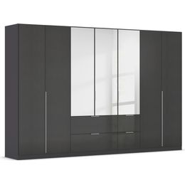 Drehtürenschrank Rauch "Kleiderschrank Schrank Garderobe AGORDO mit Dekor- oder Hochglanzfront", grau (graumetallic, hochglanz effektgrau), B:315cm H:210cm T:54cm, Holzwerkstoff, Schränke, mit Außenschubkästen, in 6 Breiten und 2 Höhen MADE IN GERMANY