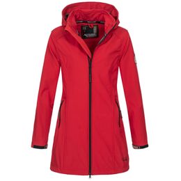 Softshelljacke Alessandro Salvarini "Alessia" Gr. 5XL (50), rot, Damen, Obermaterial: 96% Polyester, 4% Elasthan; Innenmaterial: 100% Polyester, Jacken, lang mit abnehmbarer Kapuze