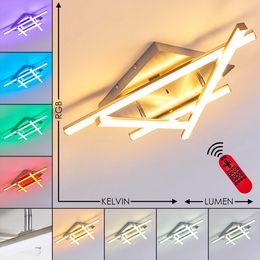 hofstein Eriz Deckenleuchte LED Nickel-Matt, 4-flammig, Fernbedienung, Farbwechsler