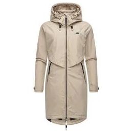 Jerseymantel Ragwear "Frodik" Gr. XS (34), beige (sand), Damen, Obermaterial: 100% Polyester, Innenfutter: 100% Polyester, Mäntel, Wasserdichter oversized Damen Parka für die Übergangszeit