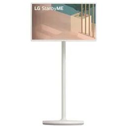 LG LED-Fernseher, Integrierter Akku (bis zu 3Std. Laufzeit), Dreh- & Neigbar, StanbyME, E (A-G), Fernseher, grau (aluminium), 27