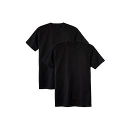 T-Shirt Calida "T-Shirt MEN T-Shirt 2PACK Natural Benefit 100% cotton 2er Pack" Gr. L, schwarz, Herren, Obermaterial: 100% Baumwolle CO., Shirts