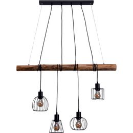 Näve NÄVE Pendelleuchte "4er Pendelleuchte "WOODLAND"", retro optik, Lampen, schwarz (natur, schwarz), H: 150,00cm