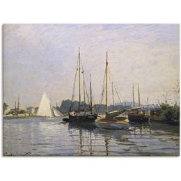 Leinwandbild Artland "Segelboote in Argenteuil. Gegen 1872/73", blau, B:120cm H:90cm, Canvas, Leinwand, Bilder, auf Keilrahmen gespannt