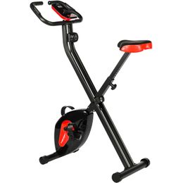 Heimtrainer Christopeit Sport "X-Bike", schwarz (schwarz, rot), Fahrradtrainer, ohne Unterlegmatte, Schwungmasse ca. 5 kg, 8 Widerstandsstufen, B:46cm H:114cm L:100cm