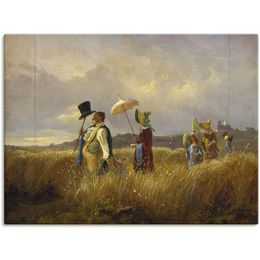 Wandbild Artland "Der Sonntagsspaziergang. 1841", beige (naturfarben), B:120cm H:90cm, Canvas, Leinwand, Bilder, als Leinwandbild, Poster in verschied. Größen