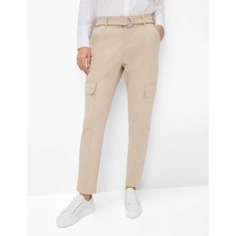 Caprihose Brax "Style MORRIS" Gr. 36K (18), Kurzgrößen, beige, Damen, 88% Polyamid, 12% Elasthan, Hosen