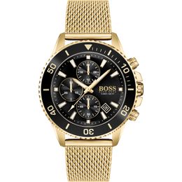 Chronograph BOSS "Admiral, 1513906", gold (goldfarben), Armbanduhren, Herren, Quarzuhr, Herrenuhr, Armbanduhr, Stoppfunktion, Edelstahlarmband