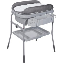 Wickeltisch Chicco "Bade-/Wickelkombination Cuddle & Bubble,graphite melange", graphite melange, Baby, Wickeltische