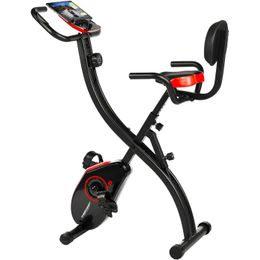 Heimtrainer Christopeit Sport "S-Bike", schwarz (schwarz, rot), Fahrradtrainer, ohne Unterlegmatte, Schwungmasse ca. 5 kg, 8 Widerstandsstufen, B:54cm H:115cm L:96cm