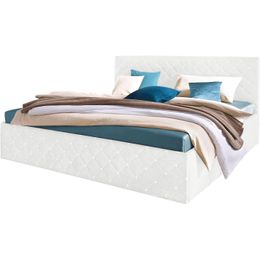 Polsterbett, weiß, B:190cm L:212cm, Bezug Bett: Microfaser (100% Polyester);Bonnell-Federkernmatratze: 51% Polypropylen, 39% Polyester, 10% Baumwolle;Kaltschaummatratze: 100% Polyester, Bezug abnehm- und waschbar bis 60C, Westfalia Schlafkomfort, Betten, inkl. Bettkasten bei Ausführung mit Matratze
