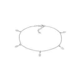 Fußkette Elli "Feder Boho 925 Sterling Silber", silber, Fußkettchen, Damen, 22cm, Silber 925 (Sterlingsilber)