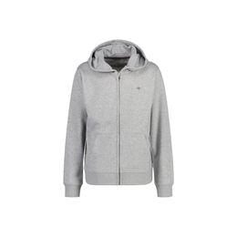 Sweater Gant "Sweatjacke Shield Full Zip Hoodie" Gr. 134, grau, Jungen, Obermaterial: 100% Baumwolle CO., Sweatshirts