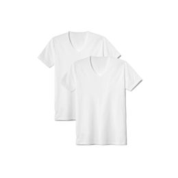 T-Shirt Calida "T-Shirt MEN T-Shirt 2PACK Natural Benefit 2er Pack" Gr. XL, weiß, Herren, Obermaterial: 94% Baumwolle CO. 6% Elasthan EL., Shirts