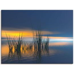 Wandbild Artland "Sonnenuntergang III", blau, B:120cm H:90cm, Canvas, Leinwand, Bilder, als Leinwandbild, Wandaufkleber in verschied. Größen