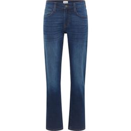 Bootcut-Jeans Mustang "Style Oregon Boot" Gr. 33, Länge 34, blau (802 dunkelblau), Herren, 99% Baumwolle, 1% Elasthan, Jeans