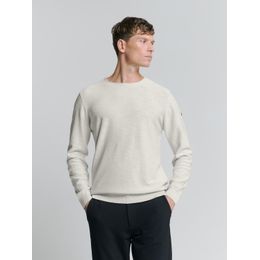 Rundhalspullover NO EXCESS "NO EXCESS Pullover mit Rundhalsausschnitt", Herren, Gr. L, grau (stone), 100% baumwolle, Pullover Rundhalspullover
