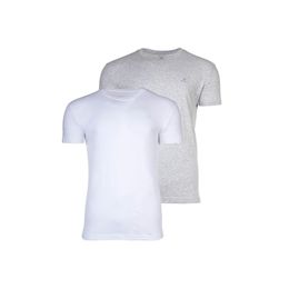 T-Shirt Gant "T-Shirt 2er Pack" Gr. M, grau (grau, weiß), Herren, Obermaterial: 100% Baumwolle CO., Shirts