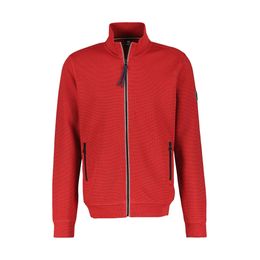 Sweatjacke Lerros "Lerros Unifarbene Sweatjacke für Herren", Herren, Gr. L, urban rot, 90% Baumwolle, 10% Polyester, Sweatjacken