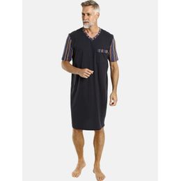 Pyjama Jan Vanderstorm "Nachthemd ARWID", Herren, Gr. XXL, blau (dunkelblau), Obermaterial: 100% Baumwolle CO., Homewear-Sets