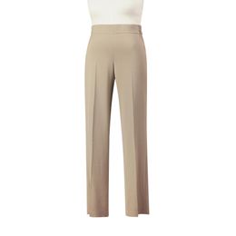 Bundfaltenhose HERMANN LANGE Collection Gr. 36, N-Gr, grau (taupe), Damen, Stoff, Obermaterial: 97% Polyester, 3% Elasthan, unifarben, Hosen, mit elastischem Bund