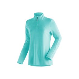 Funktionsshirt Maier Sports "Bianka" Gr. 36, blau (türkis), Damen, 100% Polyester, Shirts, funktionaler Damen Midlayer für Outdoor Touren und Ausflüge