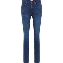 Slim-fit-Jeans Mustang "Style Shelby Slim", Damen, Gr. 31, Länge 32, 742 mittelblau, Denim/Jeans, 85% Baumwolle, 13% Polyester, 2% Elasthan, slim fit, Jeans