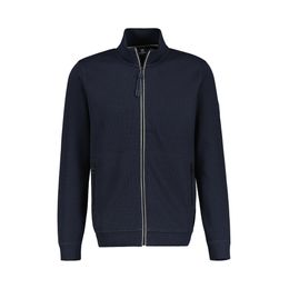 Sweatjacke Lerros "Lerros Unifarbene Sweatjacke für Herren", Herren, Gr. L, blau (classic navy), 90% Baumwolle, 10% Polyester, Sweatjacken