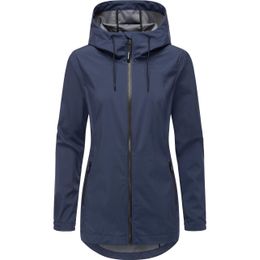Kurzmantel Ragwear "Zuzka Sport", Damen, Gr. 4XL (48), blau (dunkelblau), Obermaterial: 100% Polyester, Innenfutter: 100% Polyester, Basic, tailliert Po-bedeckend, hoch geschlossener Ausschnitt, Ärmel ohne Ärmelschlitz elastischer Bund mit innenliegendem Gummizug, Mäntel, Wasserdichter kurzer Übergangsmantel für Damen