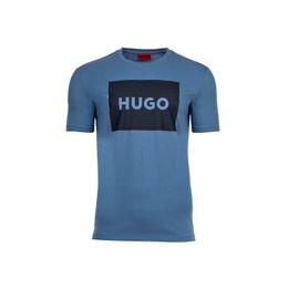 T-Shirt Hugo "T-Shirt Dulive222 1er Pack", Herren, Gr. M, blau (blau (medium blau 427)), Obermaterial: 100% Baumwolle CO., Kurzarm, Shirts