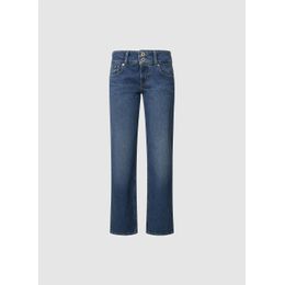 Gerade Jeans Pepe Jeans "STRAIGHT JEANS LW", Damen, Gr. 28, Länge 34, schwarz comfort stretch, Denim/Jeans, Obermaterial: 99% Baumwolle, 1% Elasthan, casual, straight fit, Jeans, mit doppeltem Knopfverschluss